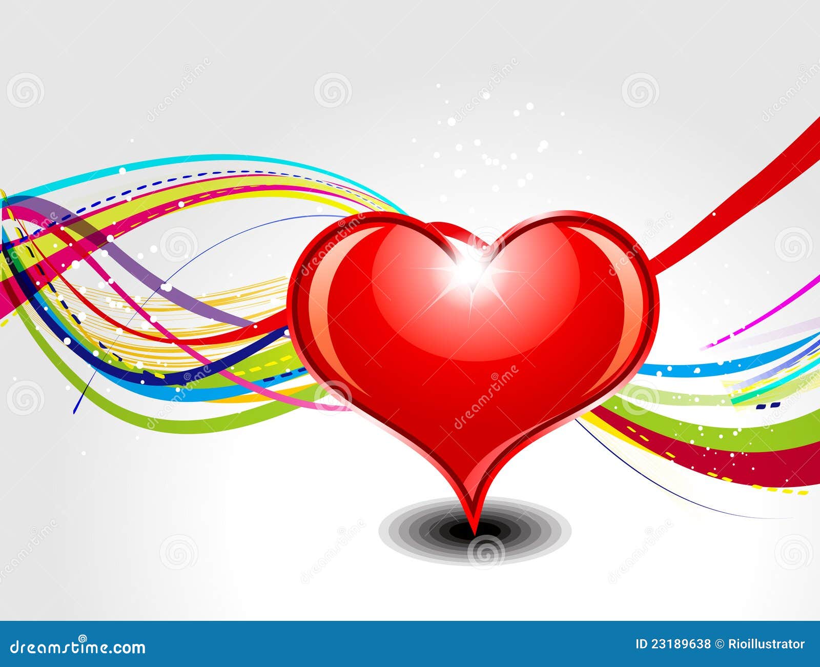 Abstract Colorful Wave with Heart Stock Vector - Illustration of eps10 ...
