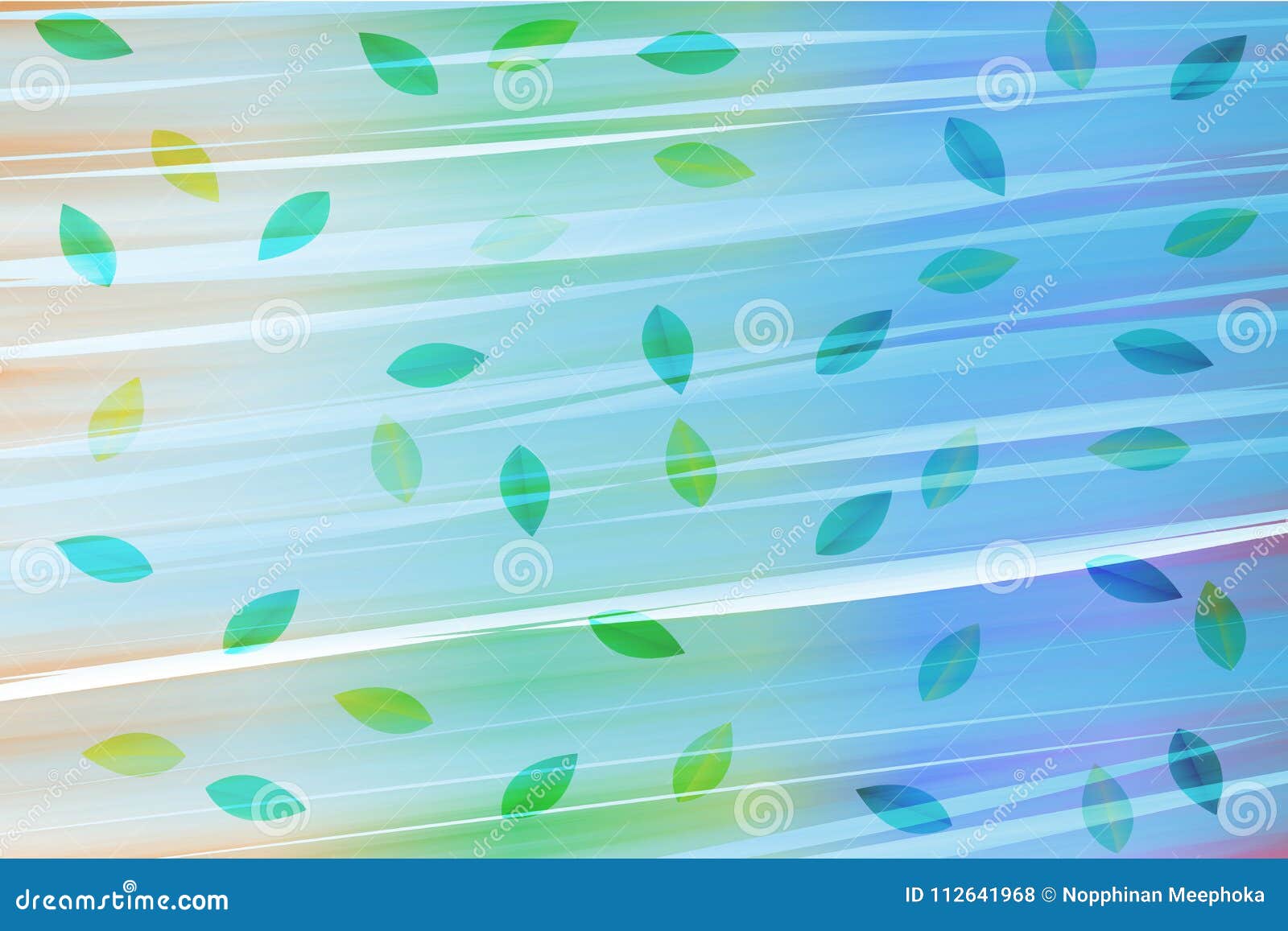 Abstract Colorful of Wave and Leaves Pattern Stock Illustration ...