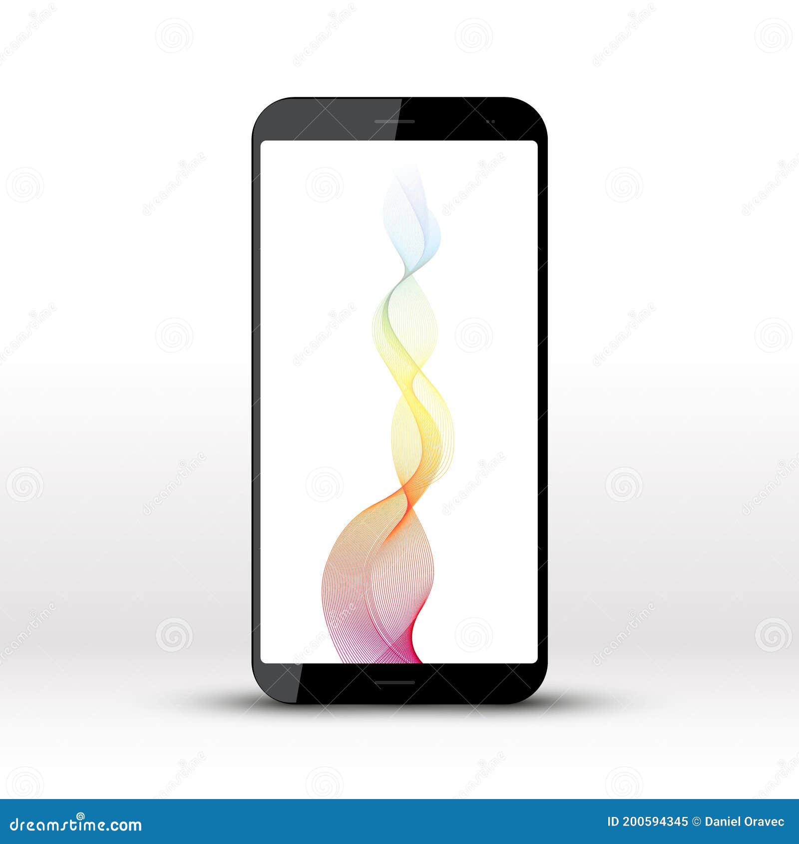 Abstract Colorful Wave on Mobile Phone Screen Stock Vector ...