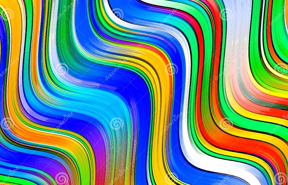 Abstract Colorful Wave Pattern with Curving Lines Background Stock ...