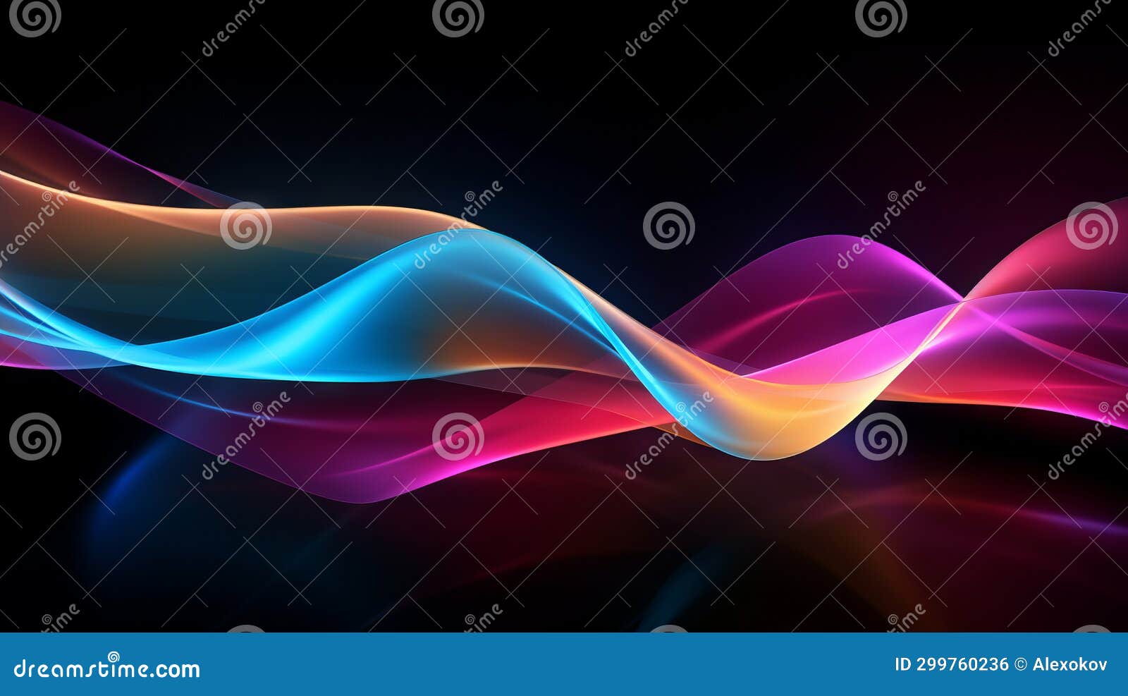 Abstract Colorful Waves on a Dark Background. Illustration for Your ...