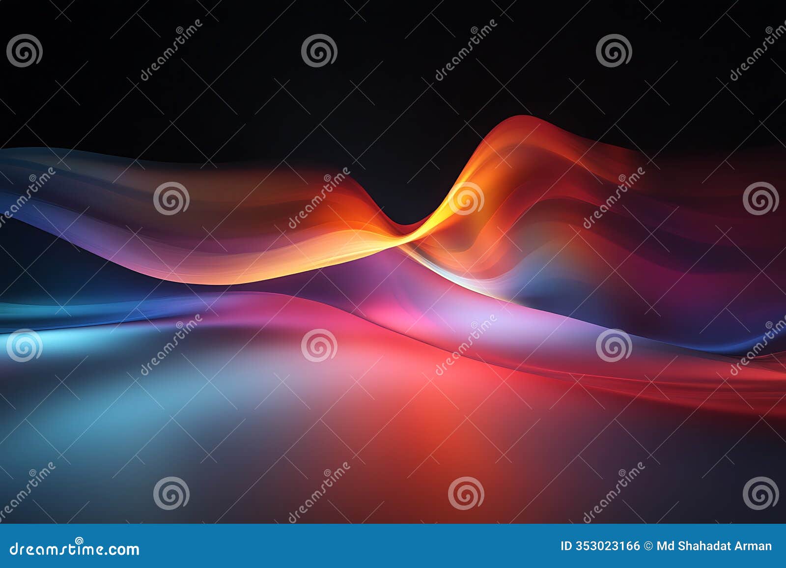 Dynamic And Vibrant Digital Waves Illustration With Particle Effects In ...