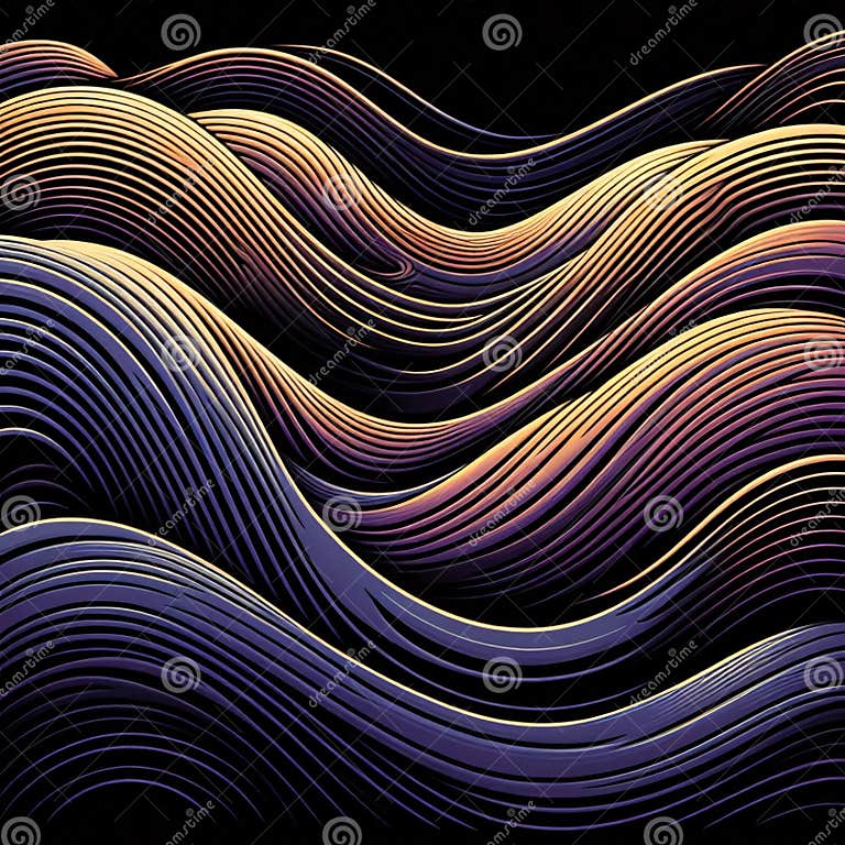 Abstract Colorful Waves Layered And Flowing Creating A Mesmerizing Depth Generative Ai Stock