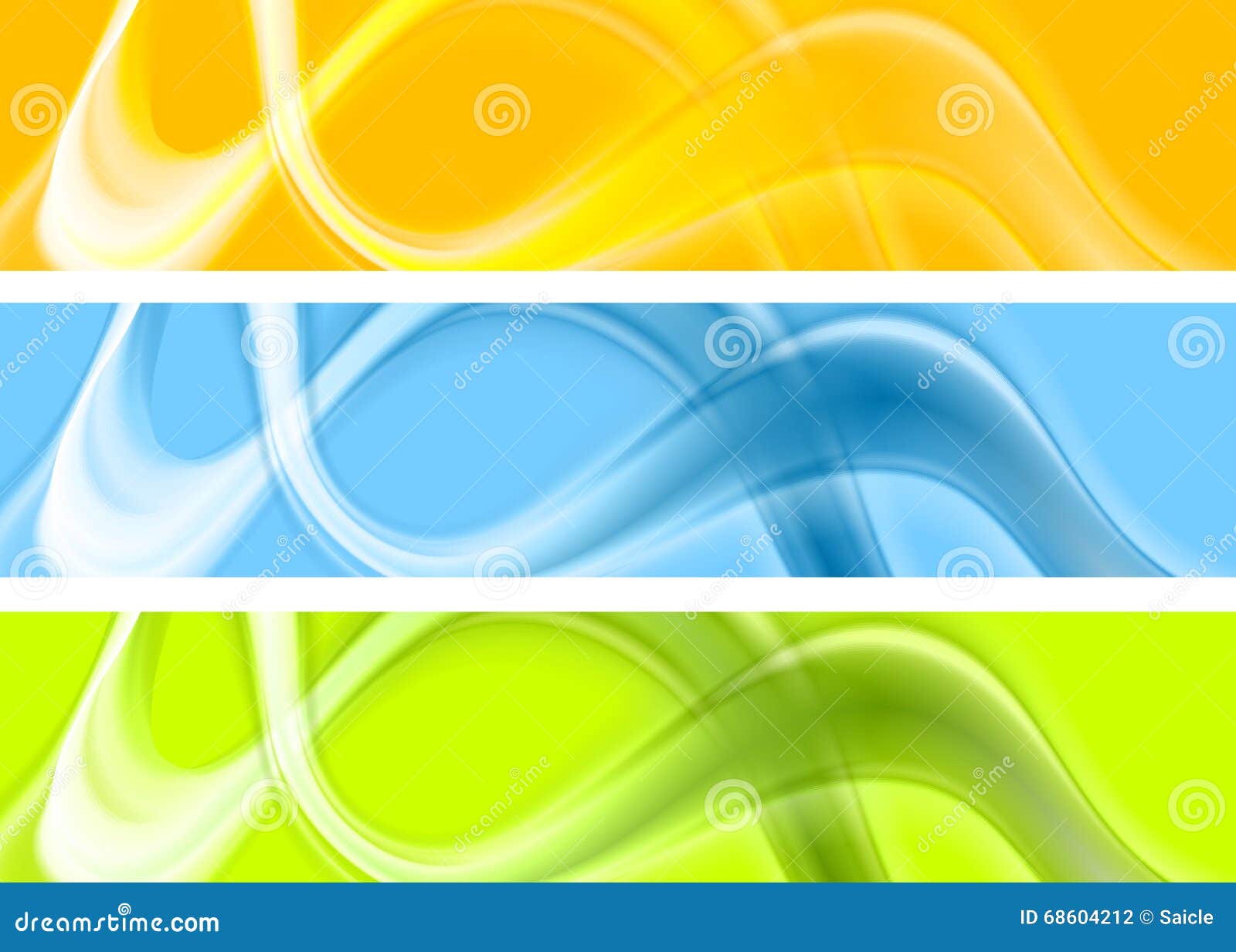 Abstract Colorful Wavy Banners Design Stock Vector - Illustration of ...