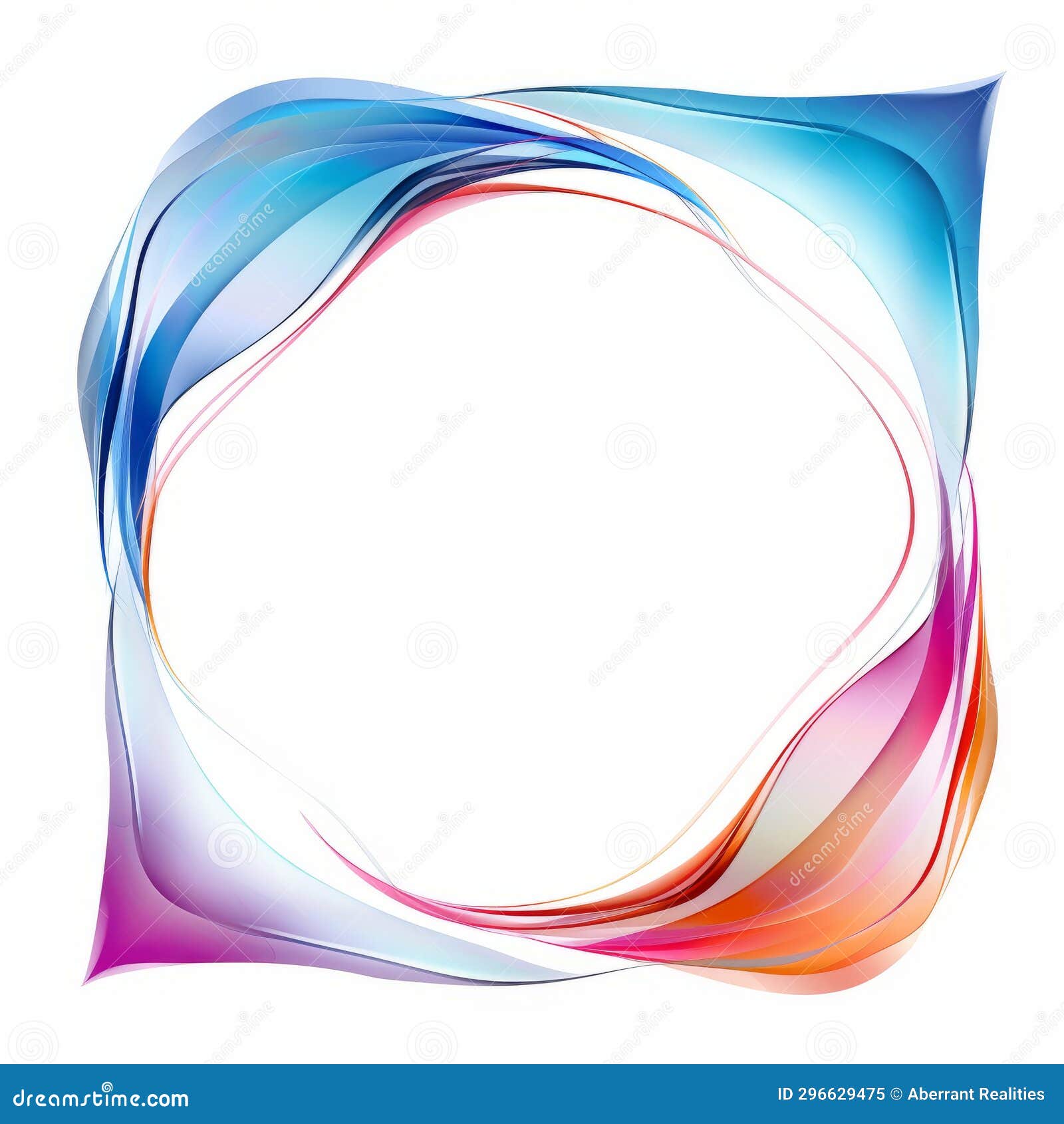 Abstract Colorful Wavy Frame on White Background Stock Illustration ...
