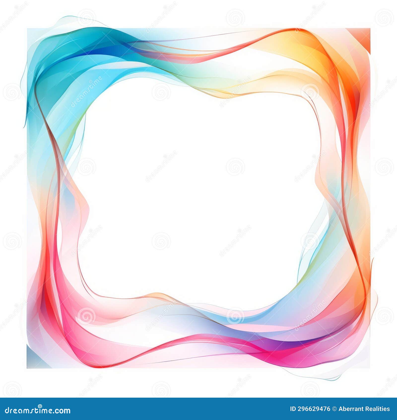 Abstract Colorful Wavy Frame on White Background Stock Illustration ...