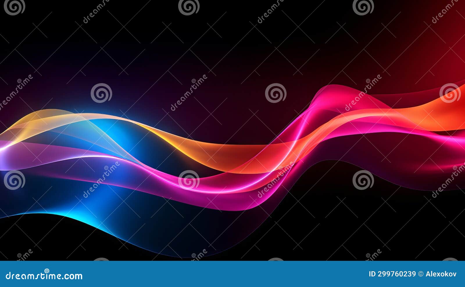 Abstract Colorful Wavy Lines on Black Background. Design Element Stock ...