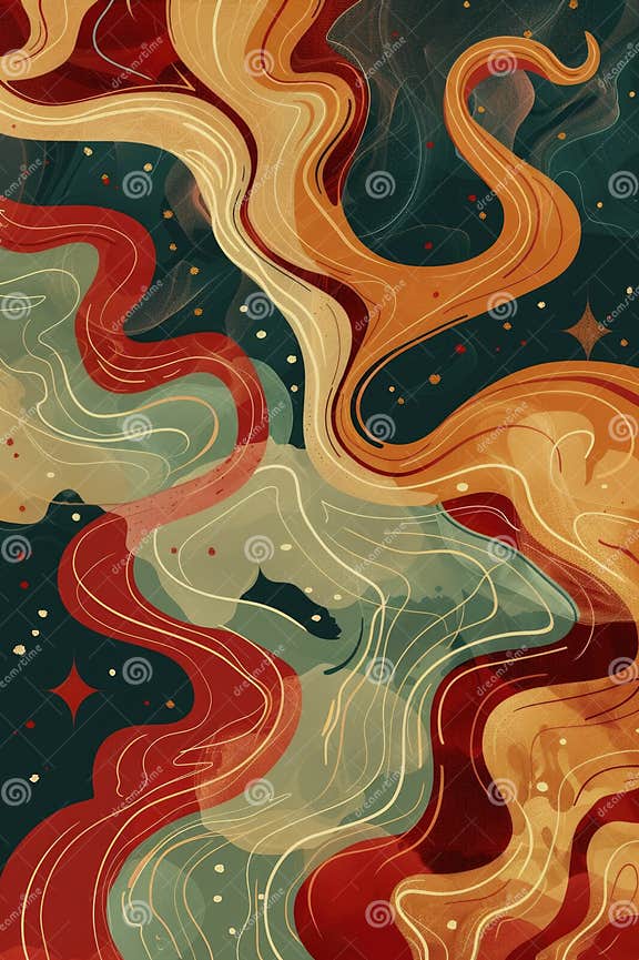 Abstract Colorful Wavy Pattern in Modern Fluid Art Style Stock Image ...