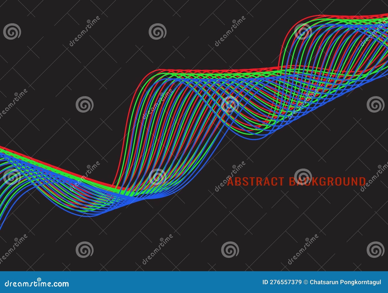 Abstract Colorful Wavy Soft Pattern on Black Background Stock Vector ...