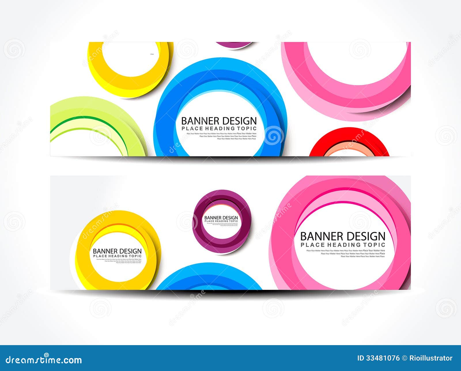 Abstract Colorful Web Banner Set Stock Vector - Illustration of design ...