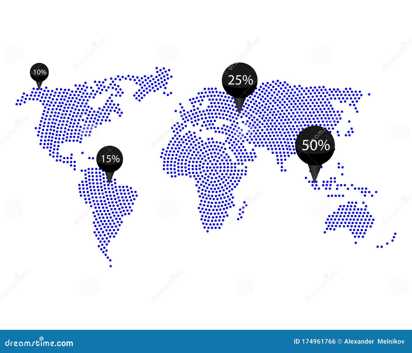 Abstract Colorful World Map Dots. Vector Illustration Eps 10 Stock ...