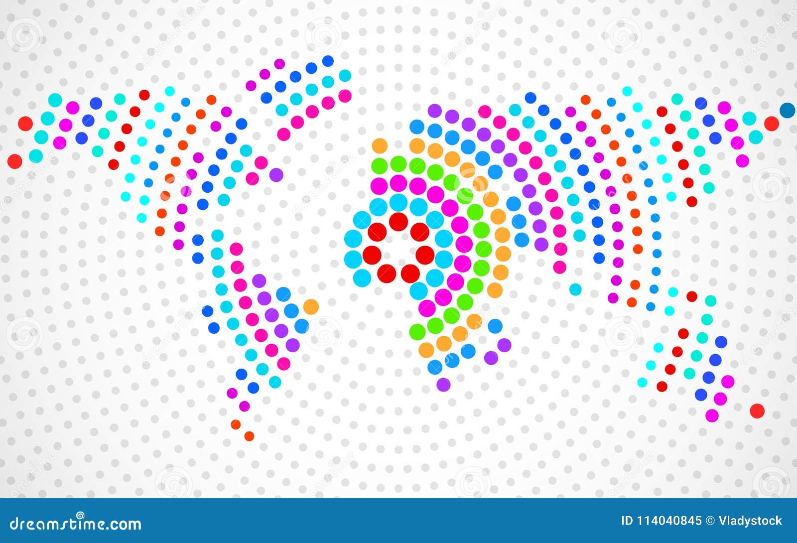 Abstract Colorful World Map of Radial Dots Stock Vector - Illustration ... Abstract Colorful World Map of Radial Dots Stock Vector - Illustration ...