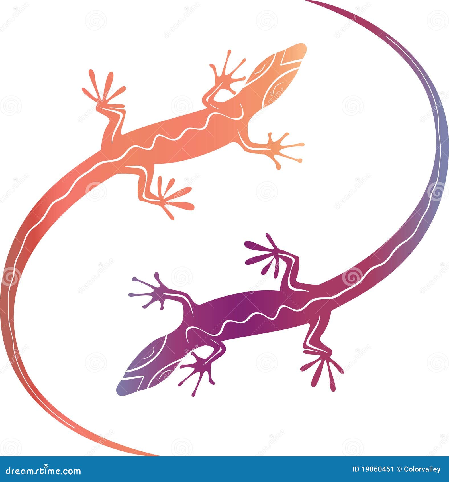 Abstract Colorfull Decorative Lizards Stock Vector - Illustration of ...