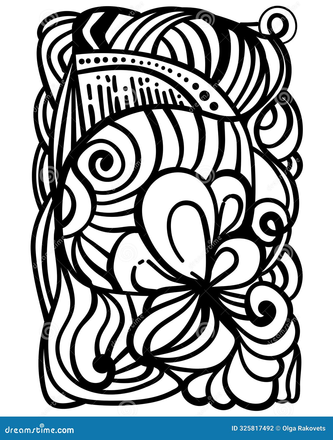 Abstract Coloring Page With Striped Patterns And Lines, Patterned ...