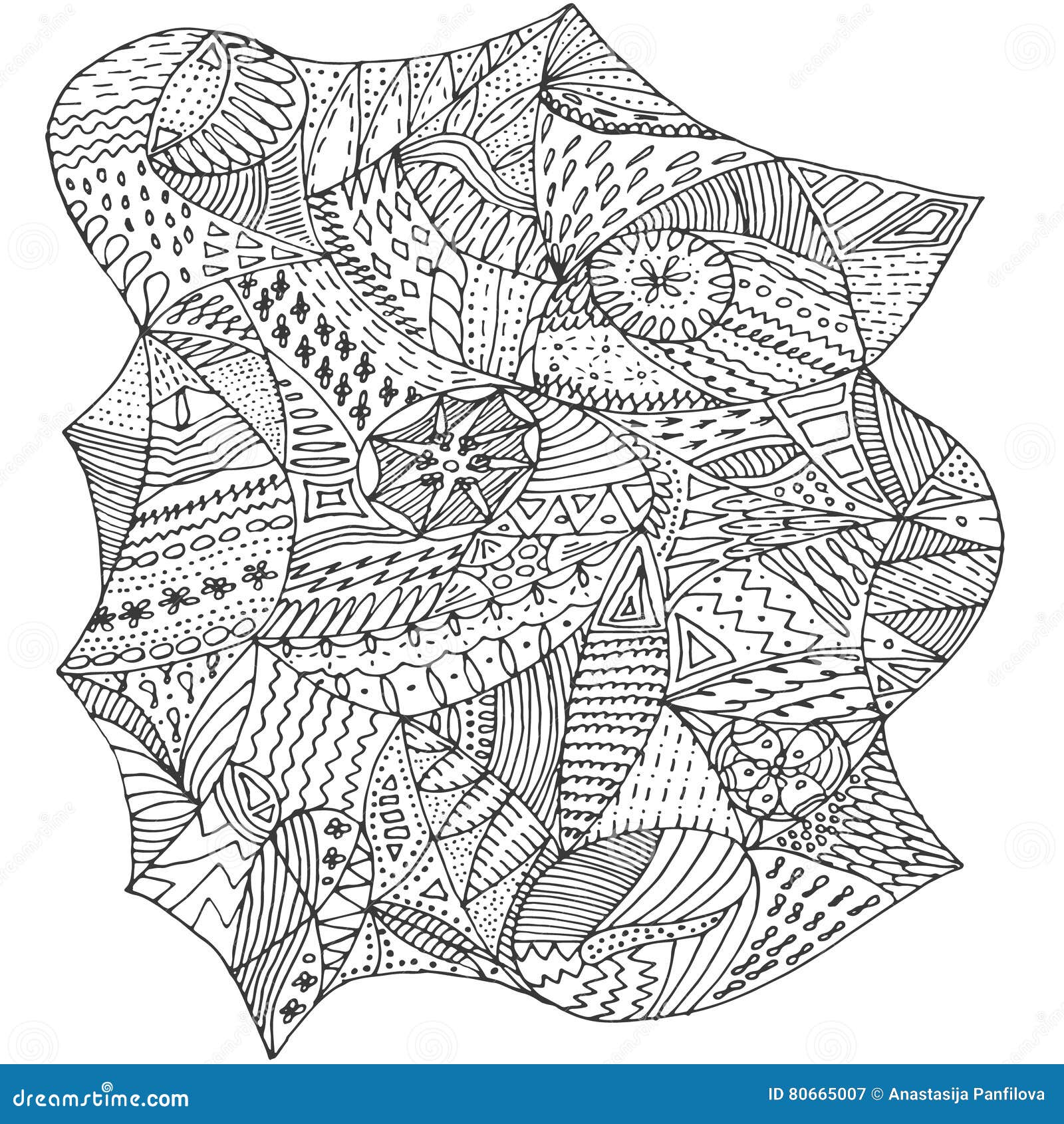 Abstract coloring shape. stock vector. Illustration of coloring - 80665007