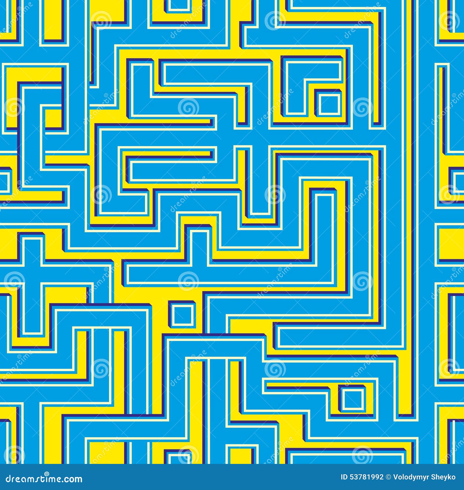 Abstract Colorl Seamless Pattern Resembling a Maze Stock Vector ...