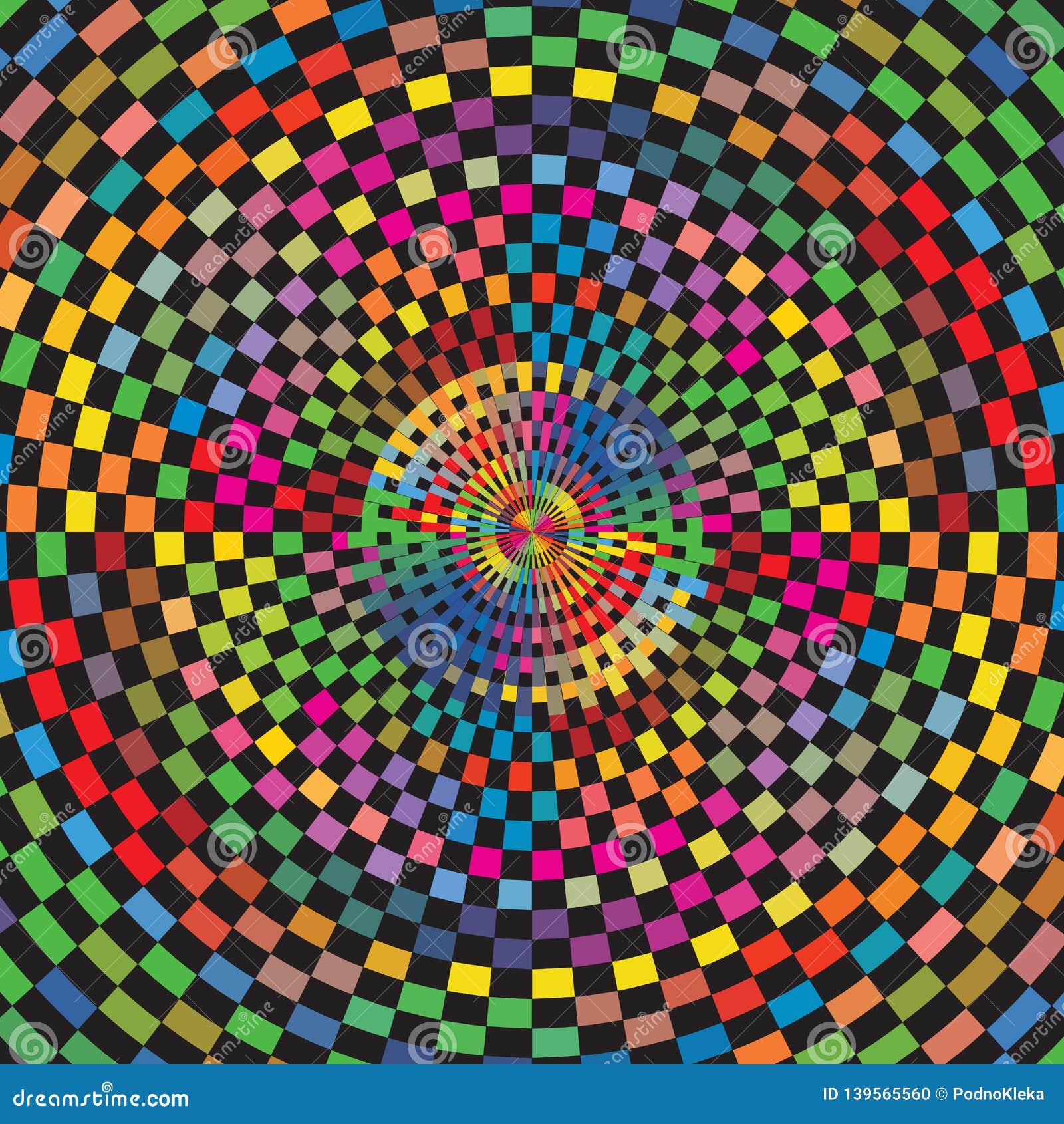 Abstract Colors Checkered Geometric Squares Sun Burst Background ...