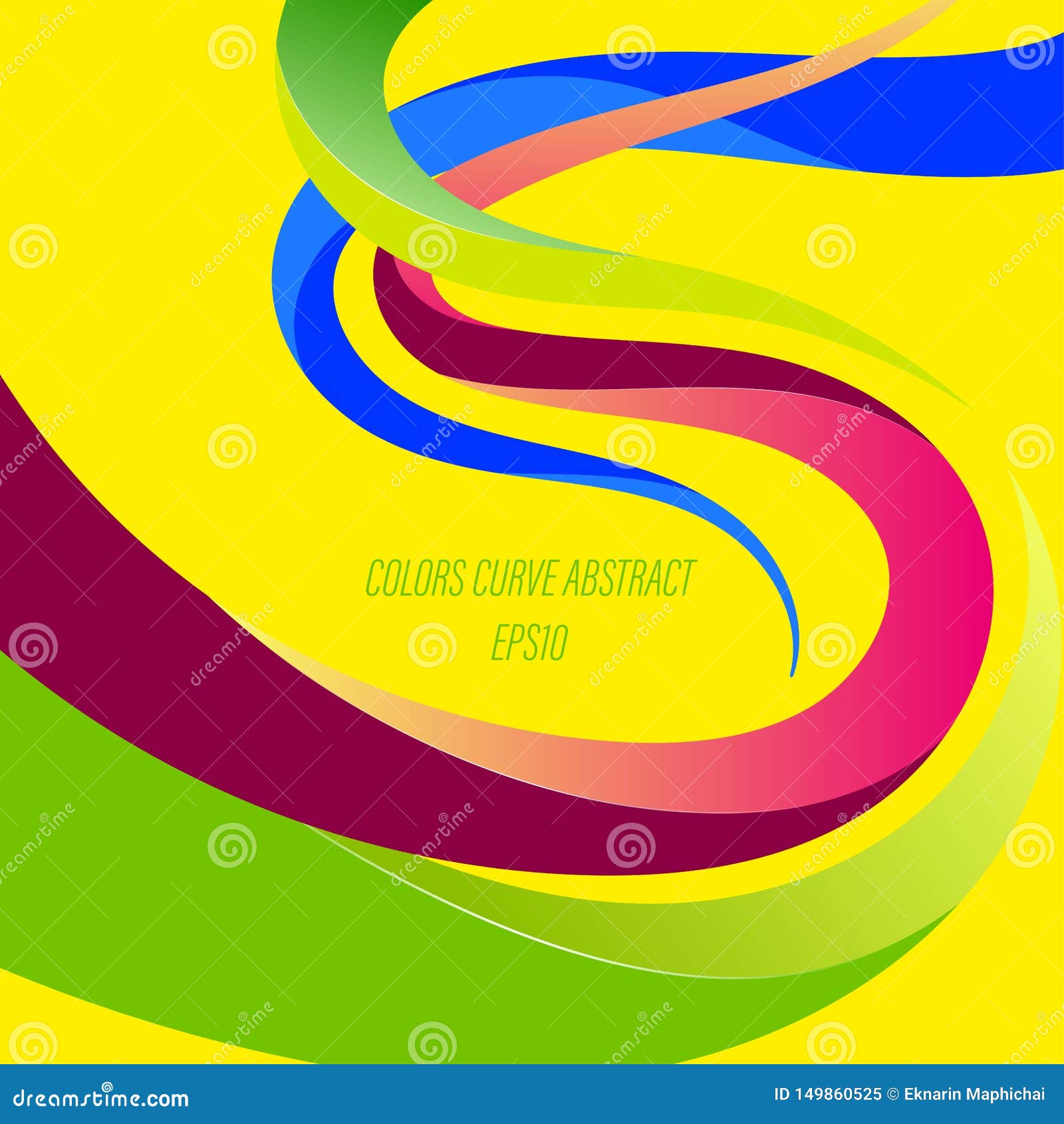 Abstract Colors Curve on a Yellow Scene Stock Vector - Illustration of ...