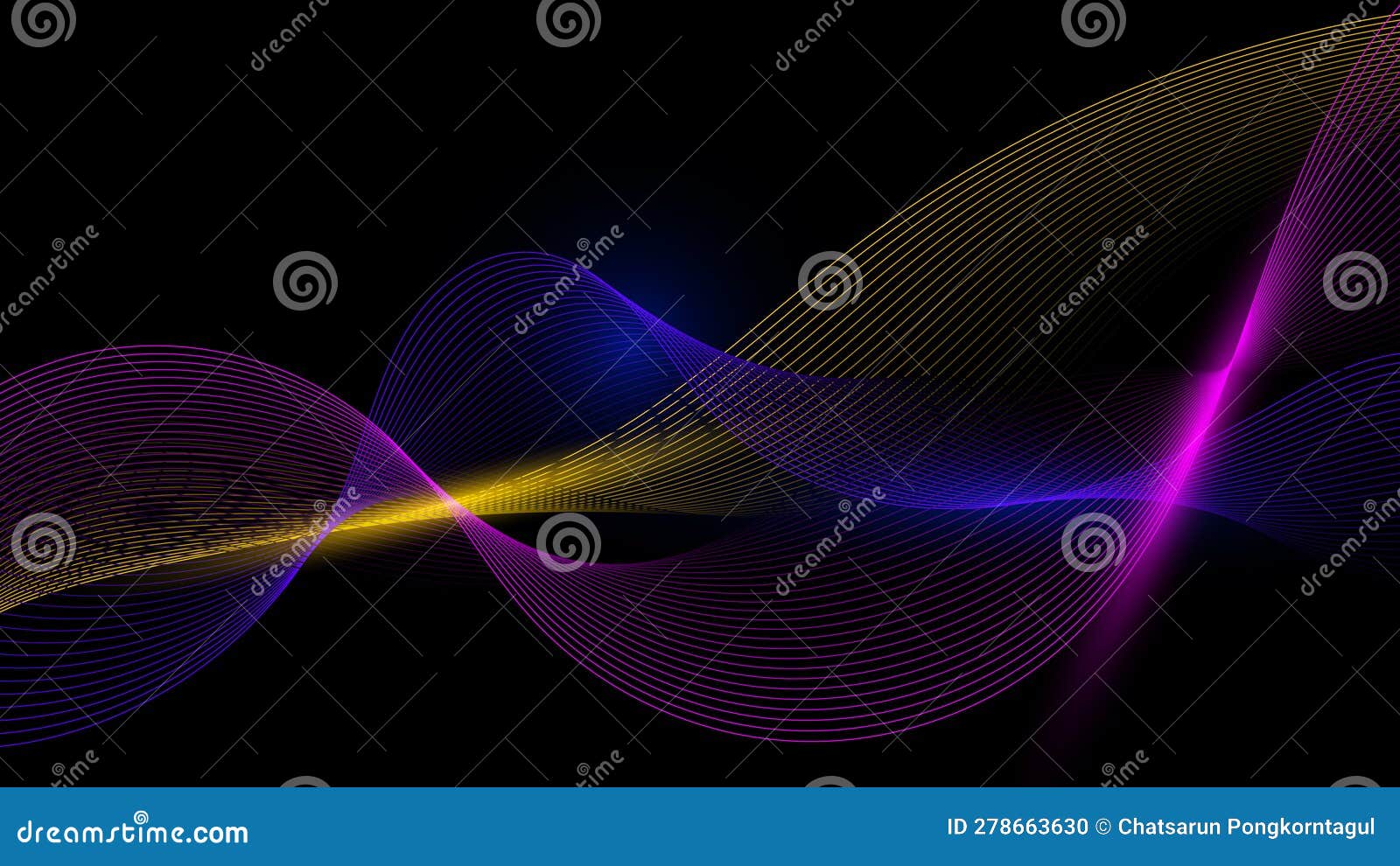 Abstract Colors Lines Lighting Effect on Dark Background Stock Vector ...