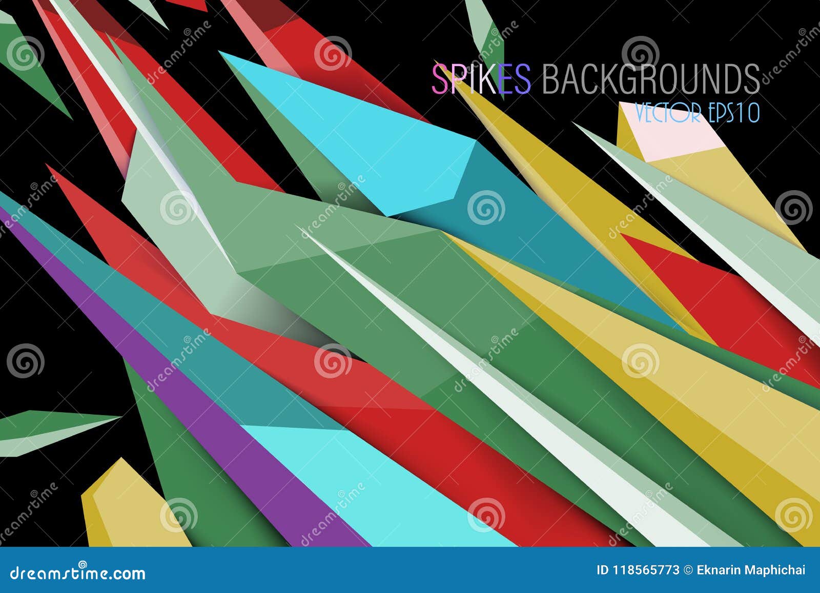 Abstract Colors Spikes Shape Scene Stock Vector - Illustration of ...