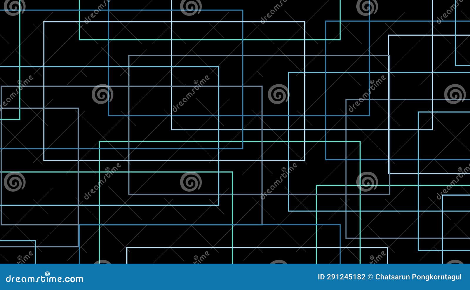 Abstract Colors Square Pattern of Lines on Black Background Stock ...