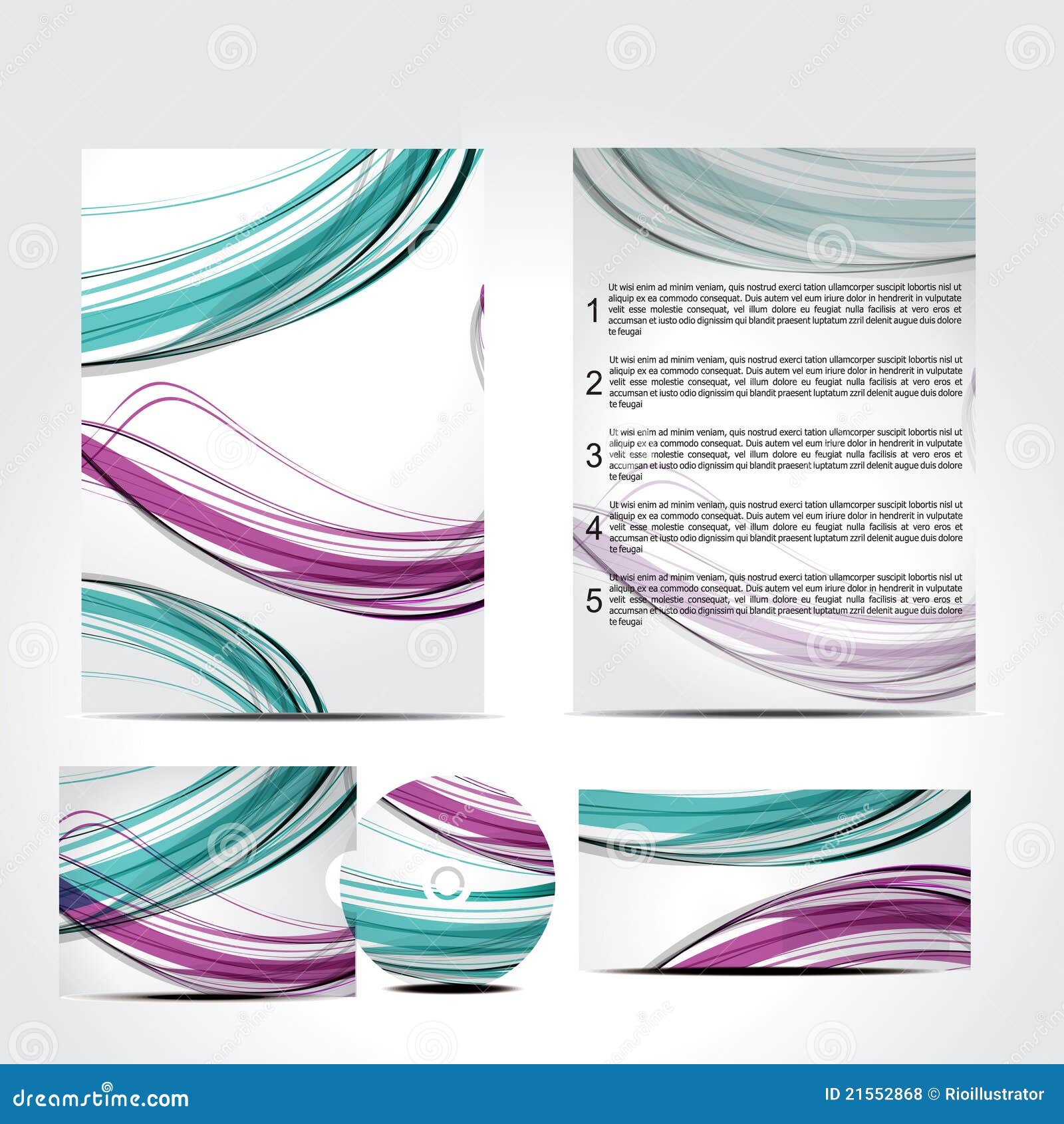 Abstract Colorul Brochure with Wave Stock Vector - Illustration of book ...
