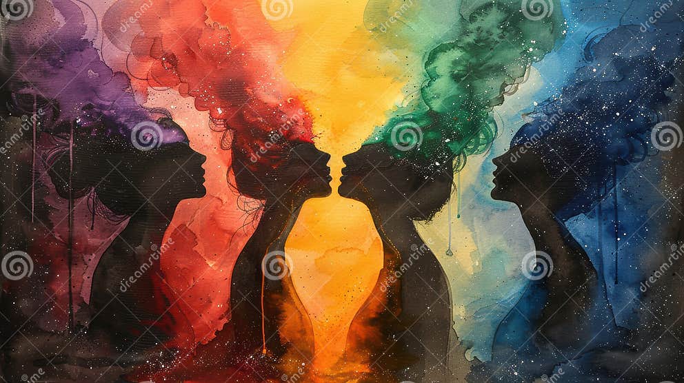 Abstract Colour Paint Theme Stock Illustration - Illustration of dark ...