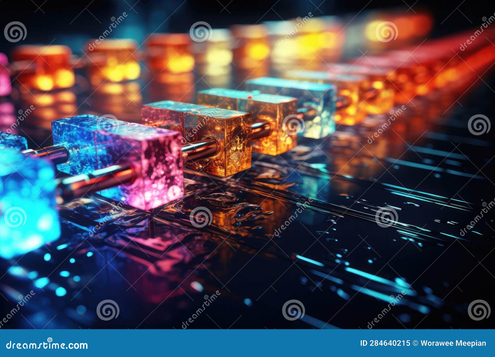 Abstract Colourful Background, Data Transfer Concept. Generative AI ...