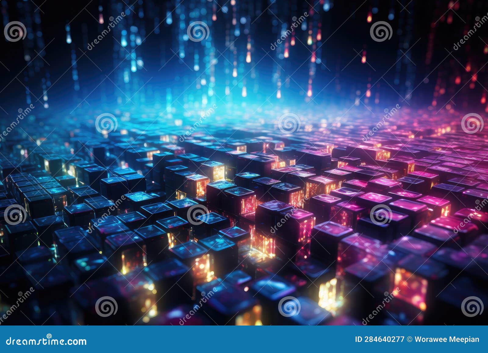 Abstract Colourful Background, Data Transfer Concept. Generative AI ...