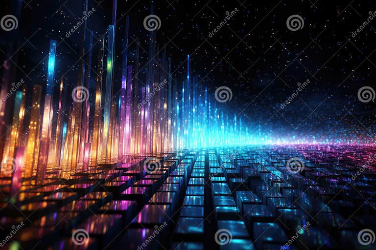 Abstract Colourful Background, Data Transfer Concept. Generative AI ...