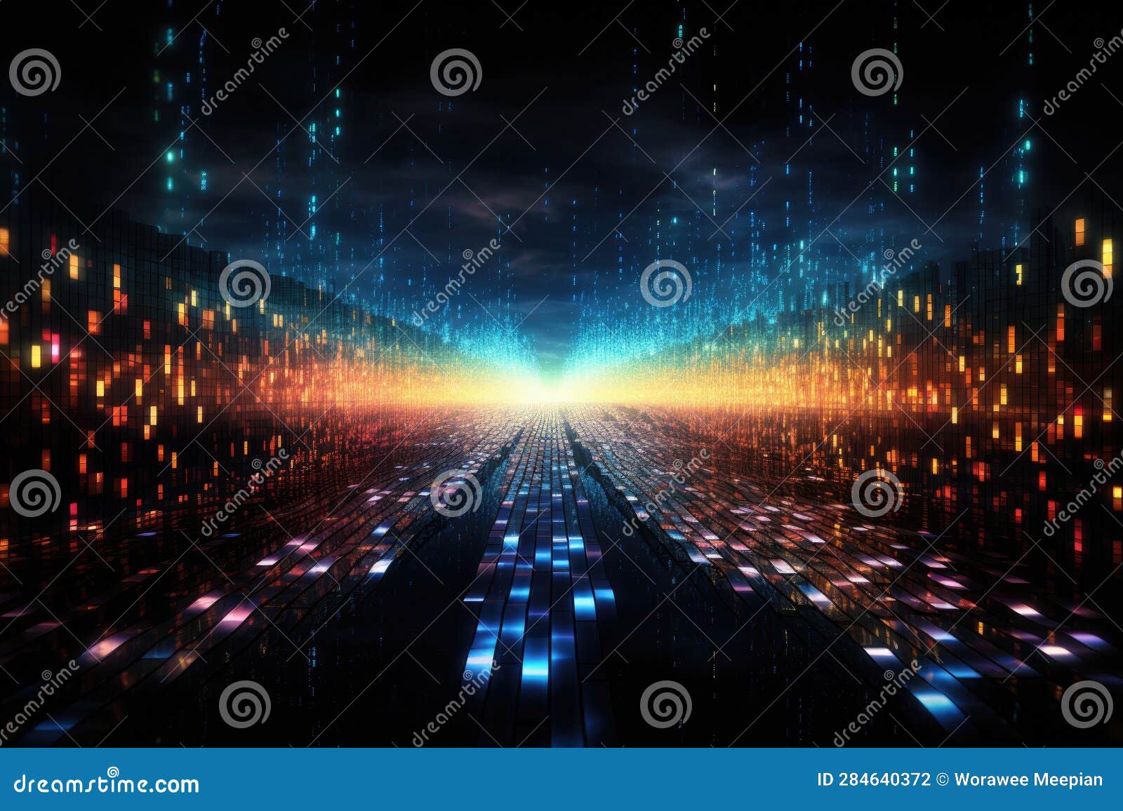 Abstract Colourful Background, Data Transfer Concept. Generative AI ...