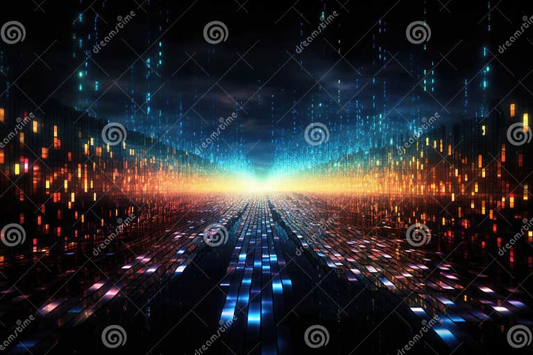 Abstract Colourful Background, Data Transfer Concept. Generative AI ...