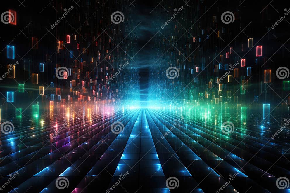 Abstract Colourful Background, Data Transfer Concept. Generative AI ...