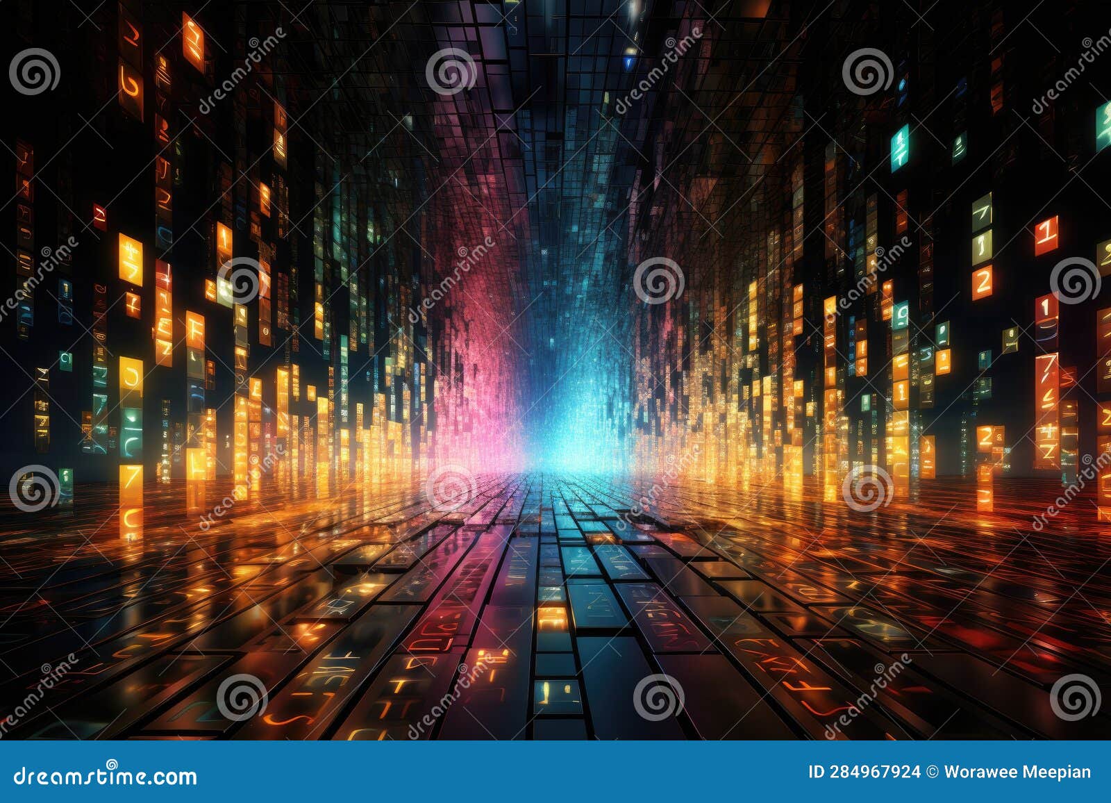 Abstract Colourful Background, Data Transfer Concept. Generative AI ...
