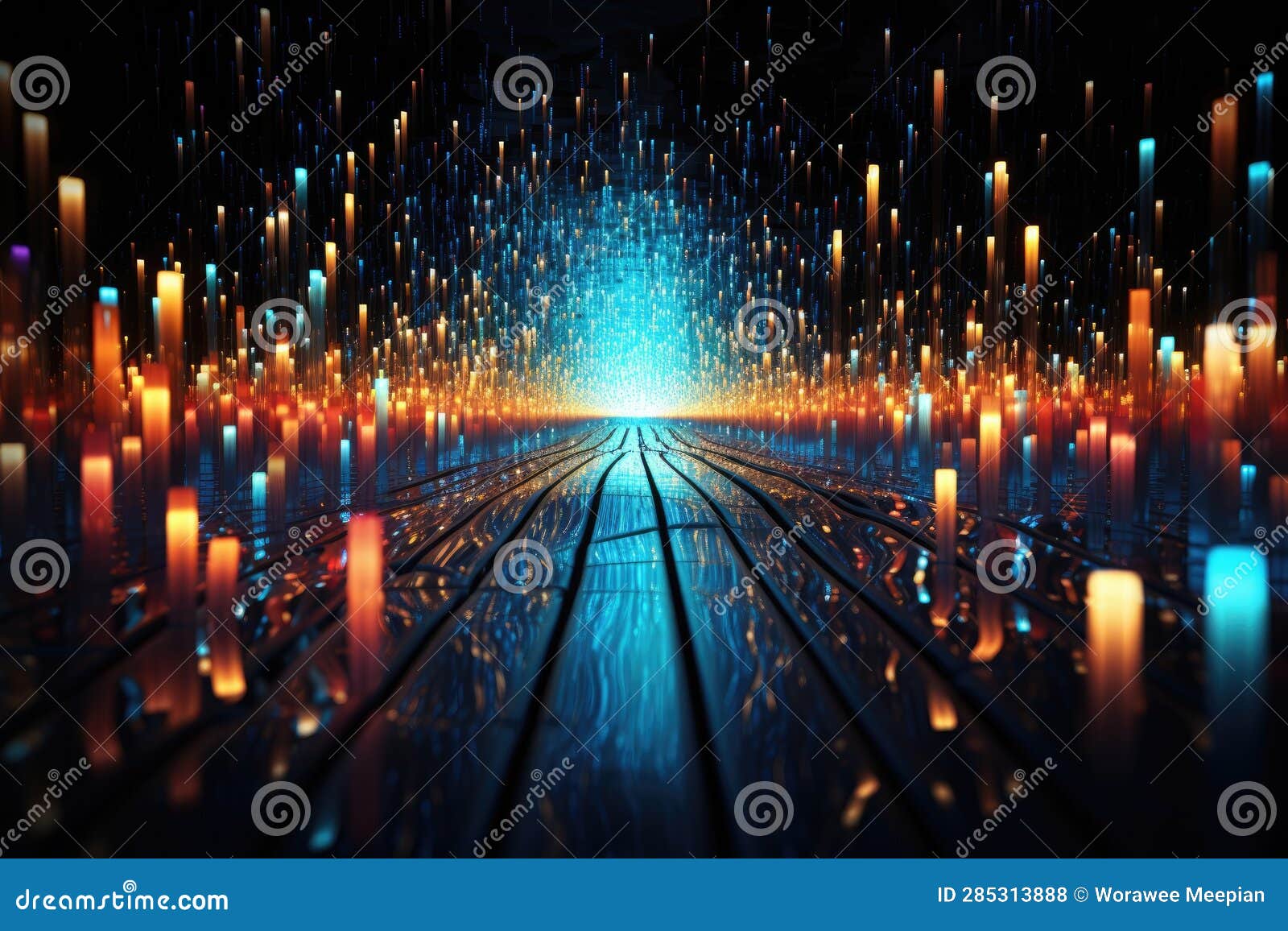 Abstract Colourful Background, Data Transfer Concept. Generative AI ...