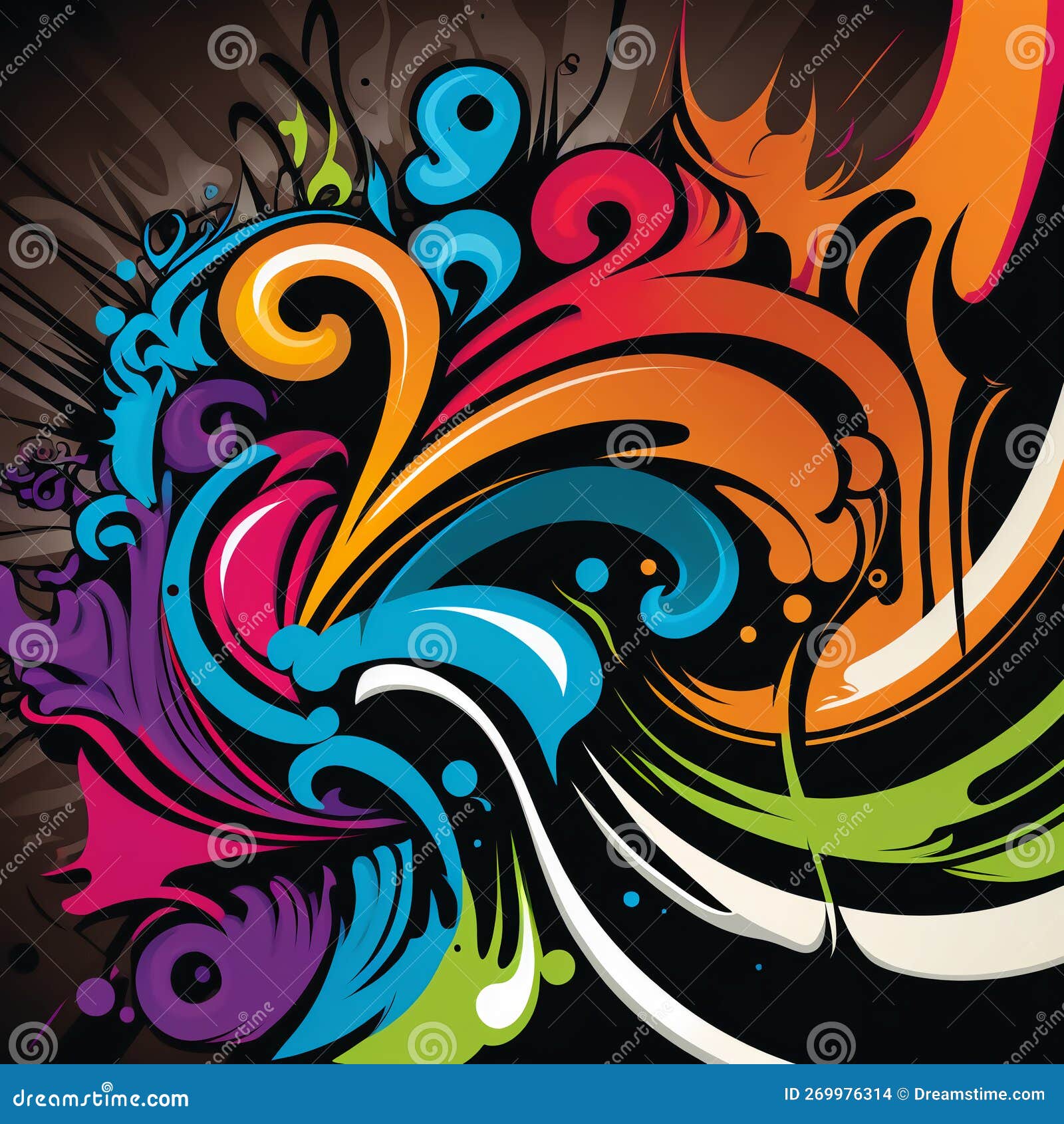 Abstract Colourful Background in Graffiti Style Stock Illustration ...