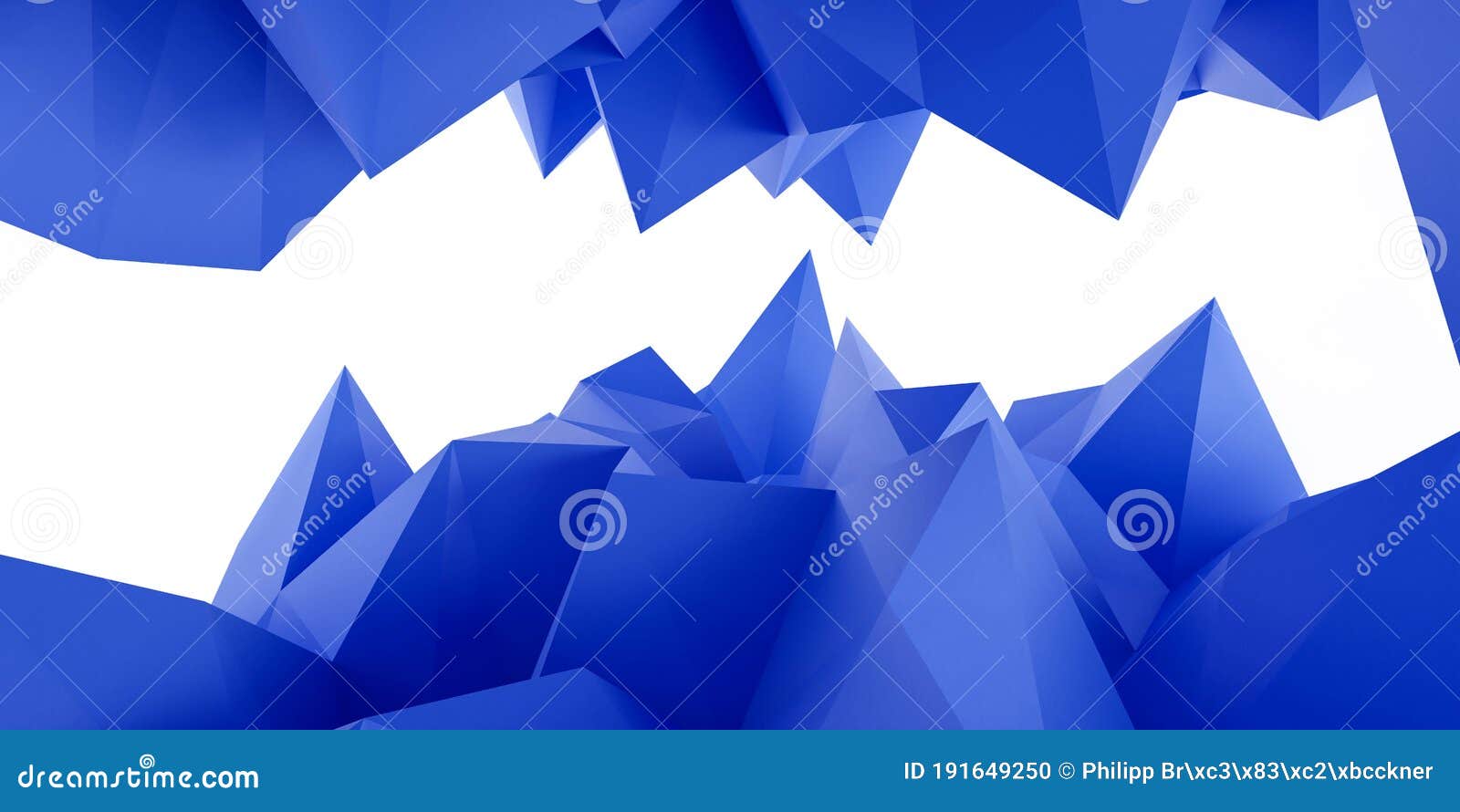 Abstract Colourful Blue Random Geometric Forms Polygon Structure on ...