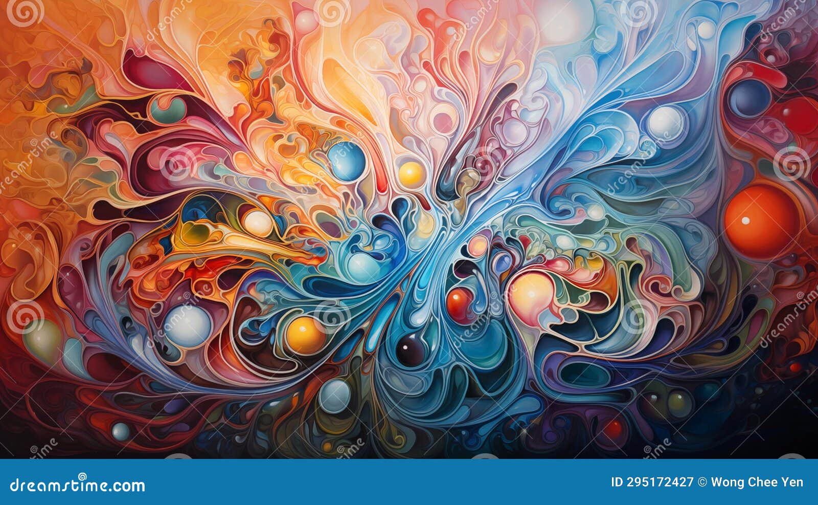 Abstract Colourful Fluid Flow Blobs Wallpaper Stock Image - Image of ...