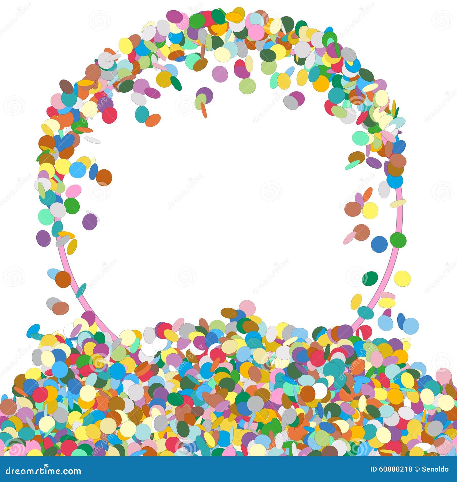 Abstract Colourful Round Shaped Text Panel with Confetti Snippet Stock ...