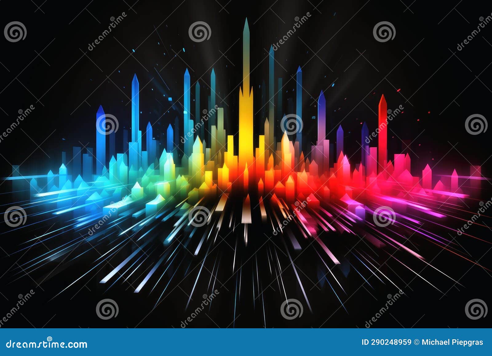 Abstract Colourful Sound Waveform Background Stock Illustration ...