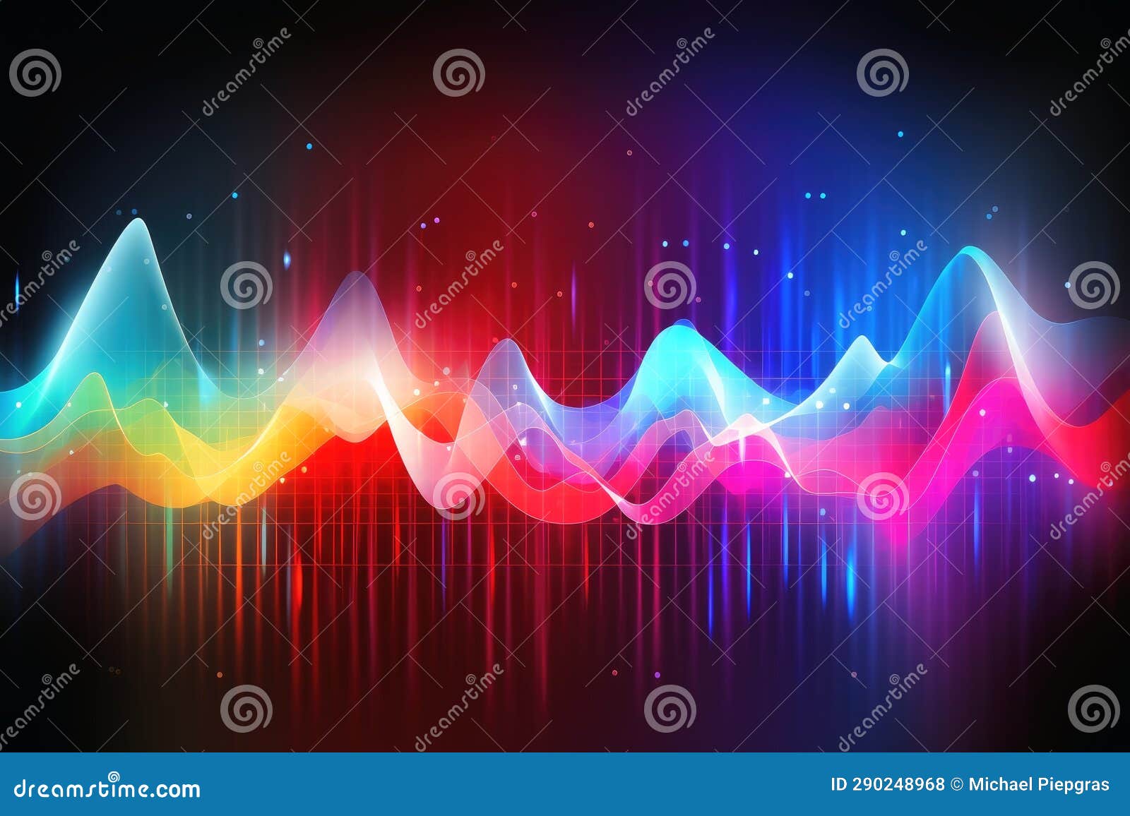 Abstract Colourful Sound Waveform Background Stock Illustration ...