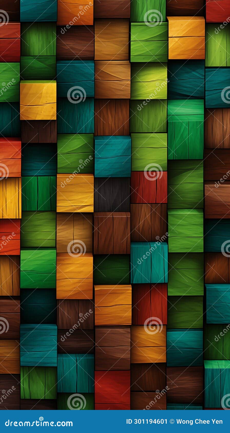 Abstract Colourful Wooden Cubic Blocks Design Pattern Wallpaper Stock ...