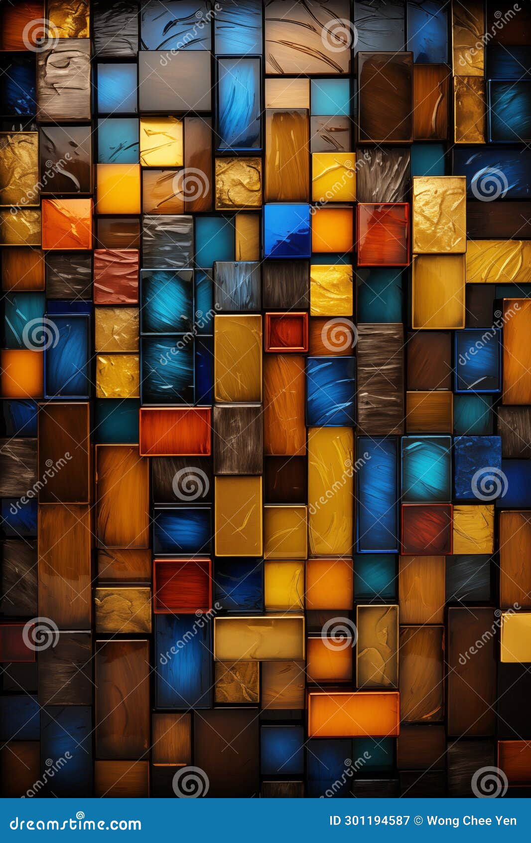 Abstract Colourful Wooden Cubic Rectangular Blocks Design Pattern ...