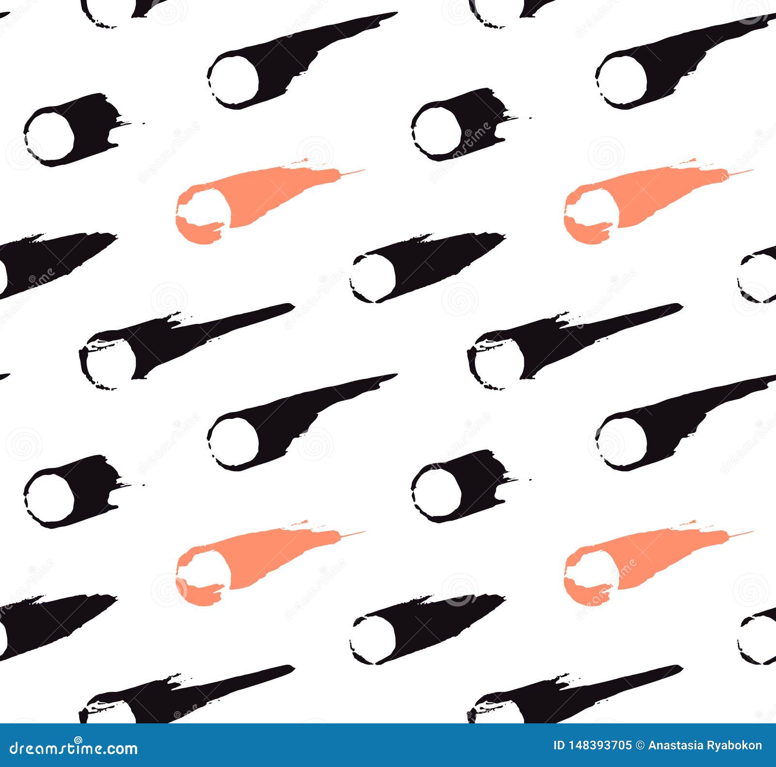 Abstract Comet Pattern Hand Drawn Ink Marks Stock Vector - Illustration ...
