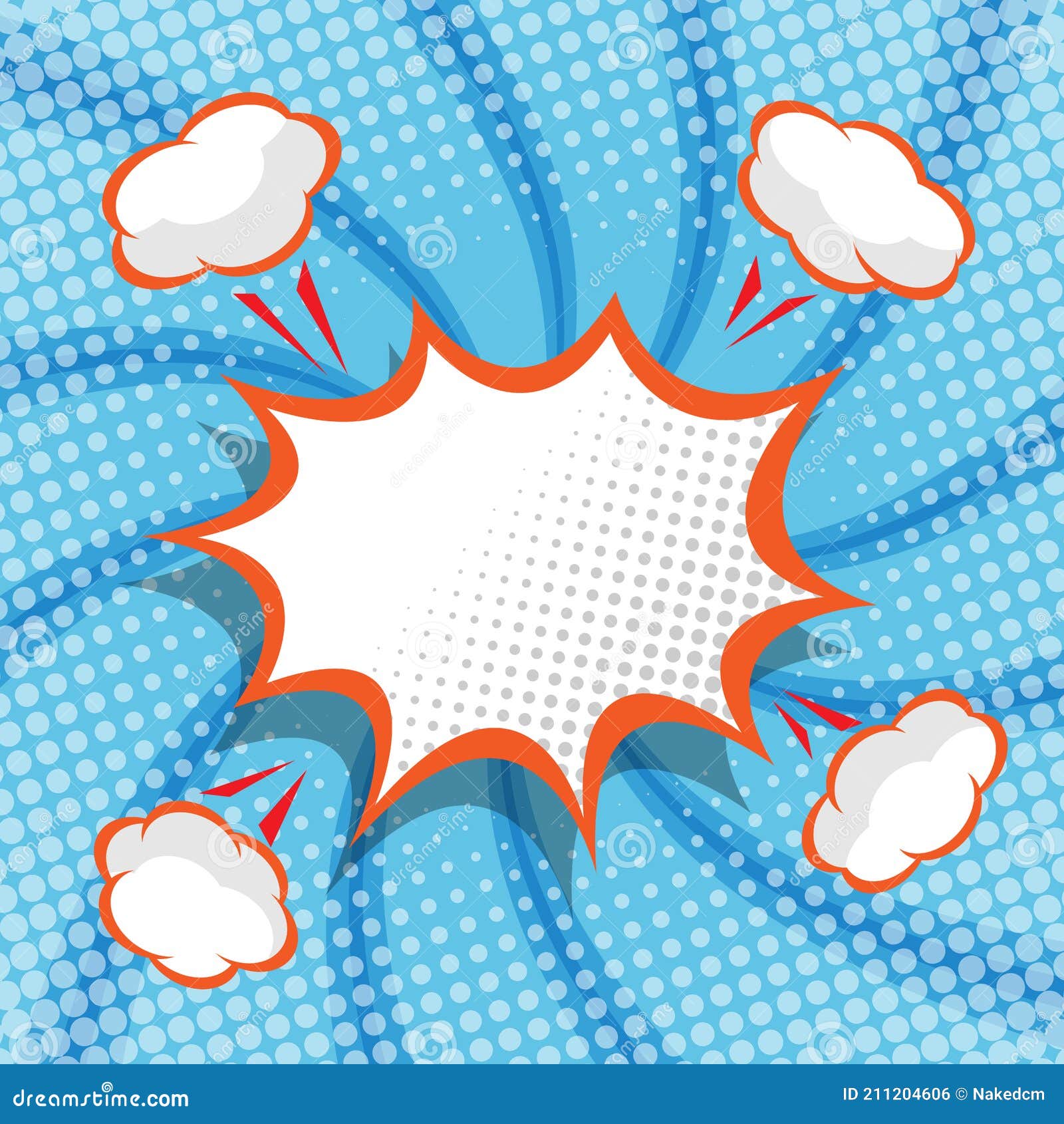 Abstract Comic Background with Blank Speech Bubble Stock Vector ...