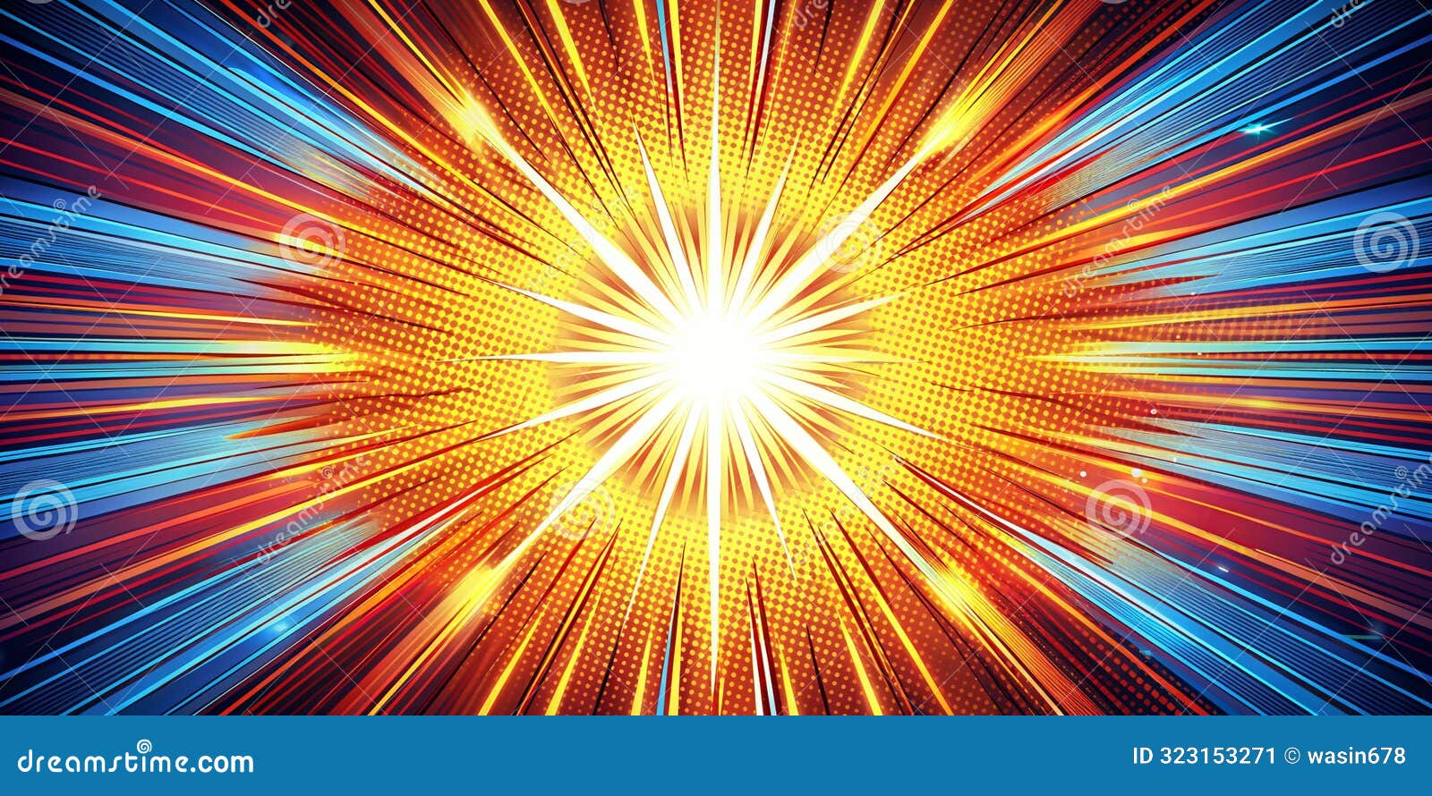 Abstract Comic Background Featuring an Exploding Laser Beam Creative AI ...