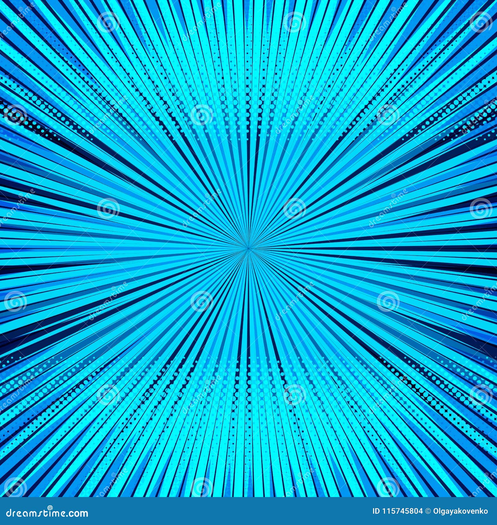 Abstract Comic Blue Background for Style Pop Art Design. Retro Burst ...