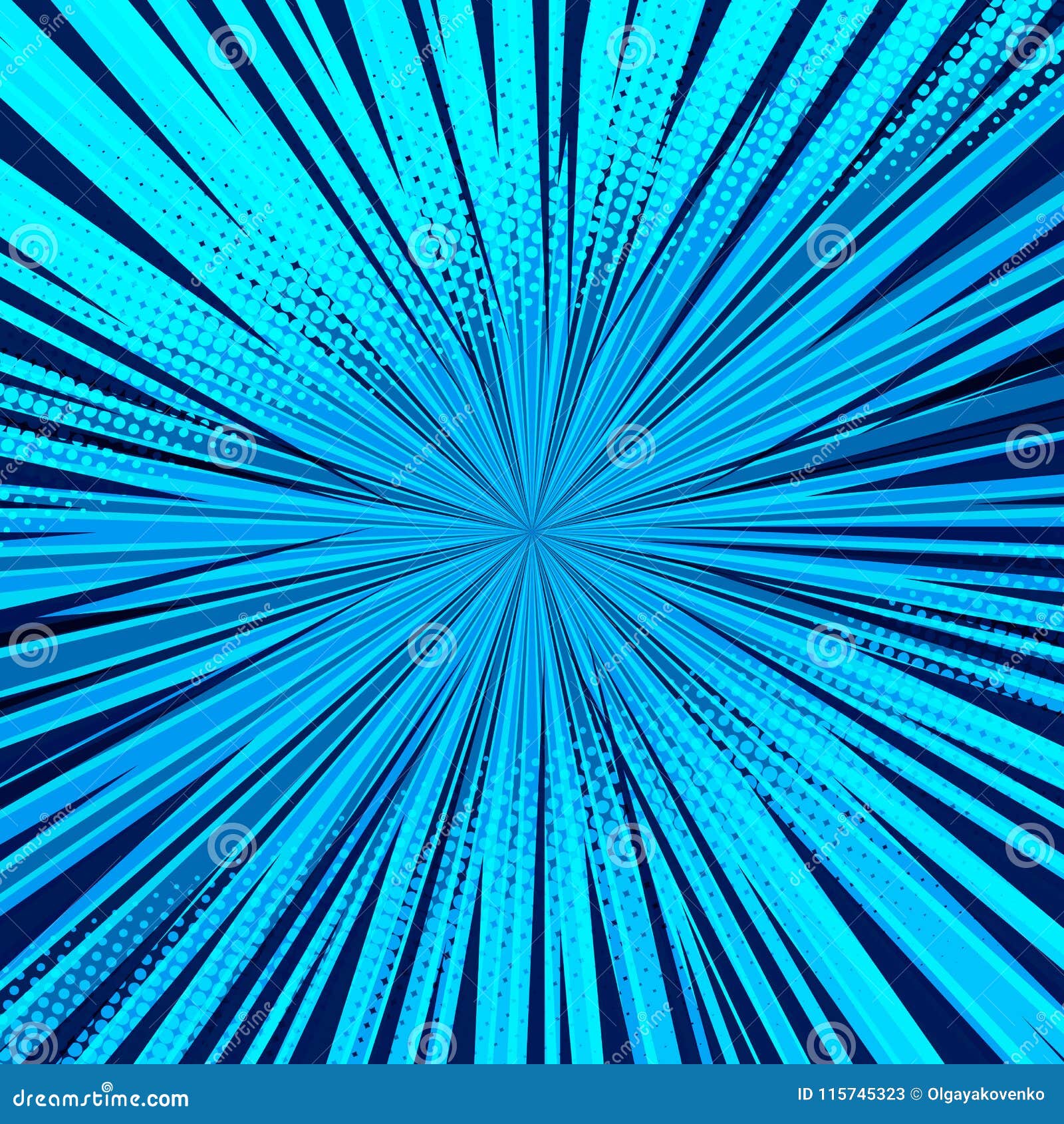 Abstract Comic Blue Background for Style Pop Art Design. Retro Burst ...