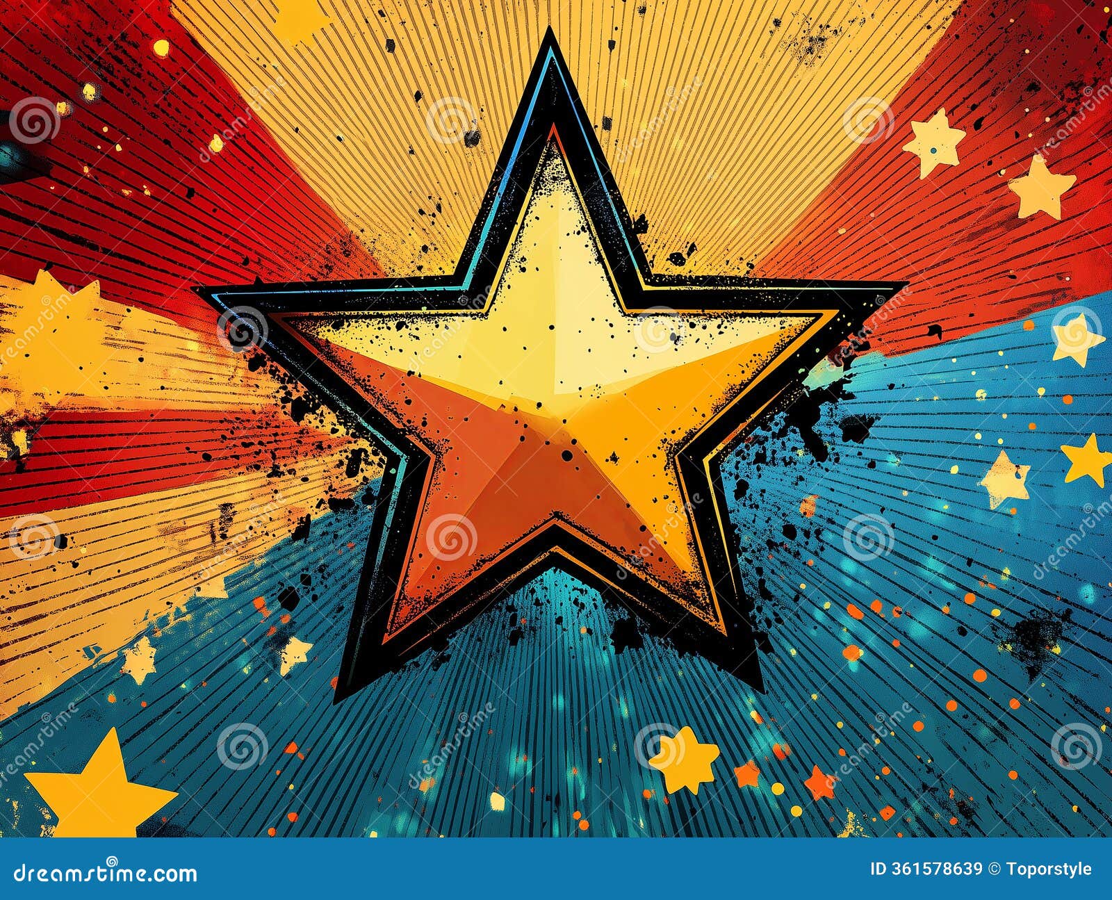 Abstract Comic Book Illustration , Star Effect Background,with Halftone ...