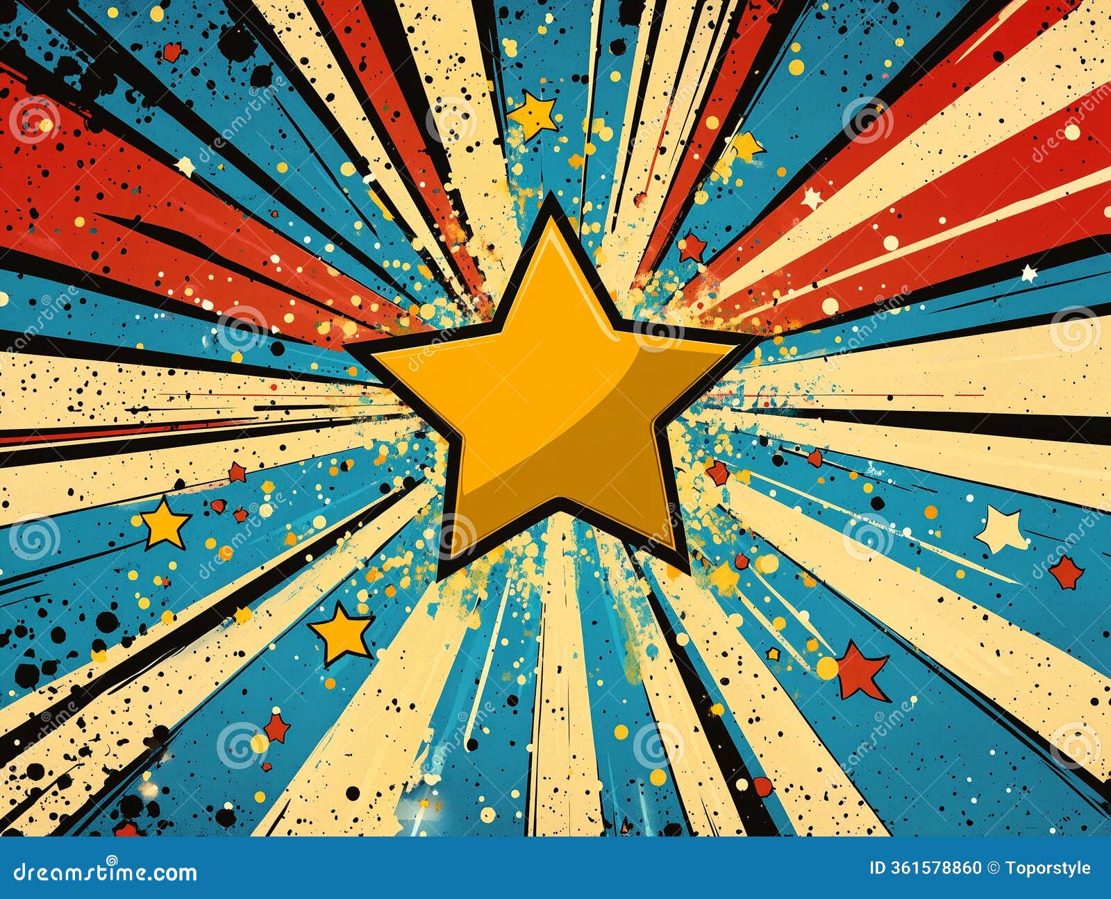 Abstract Comic Book Illustration , Star Effect Background,with Halftone ...